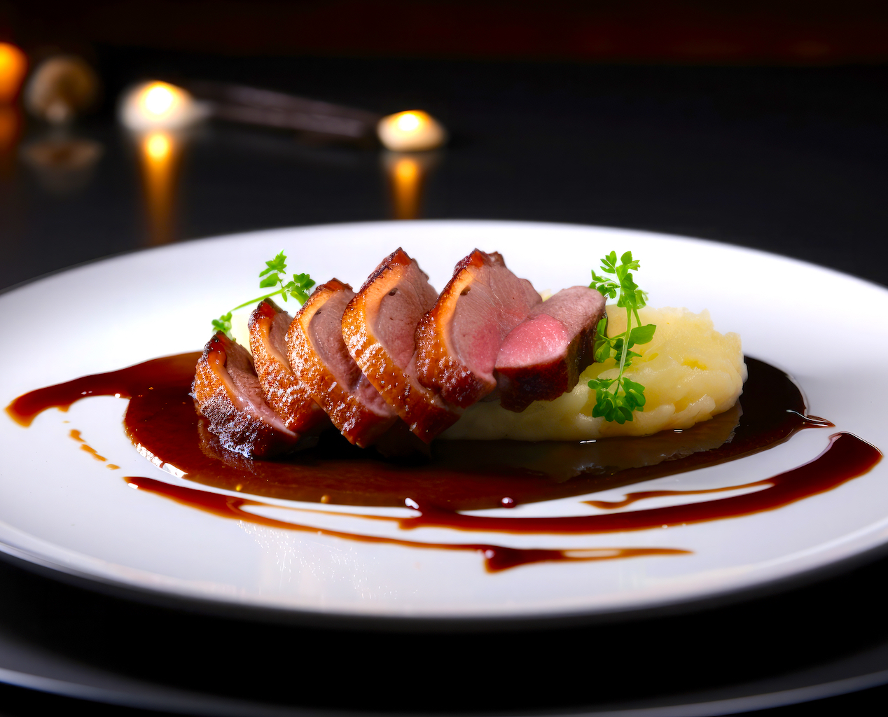 Magret de Pato en Salsa al Moscatel con Puré Cremoso - Chefeel.com