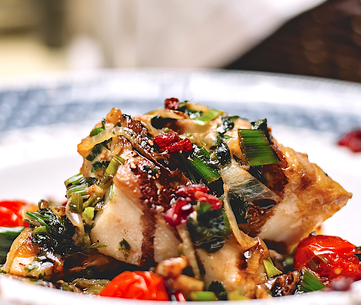 Pescado a la Parrilla con Verduras estilo Oriental - Chefeel.com